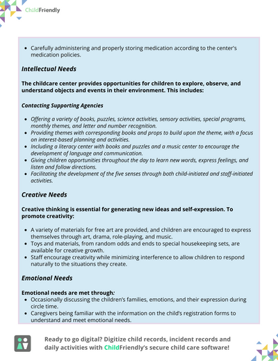 Meet the Developmental Needs of the Children | ChildFriendly