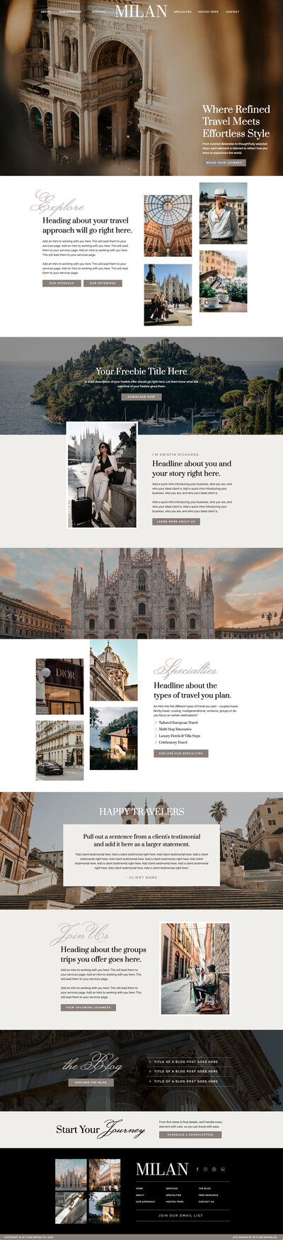 Travel Advisor Website Templates | Showit Website Templates for Travel ...