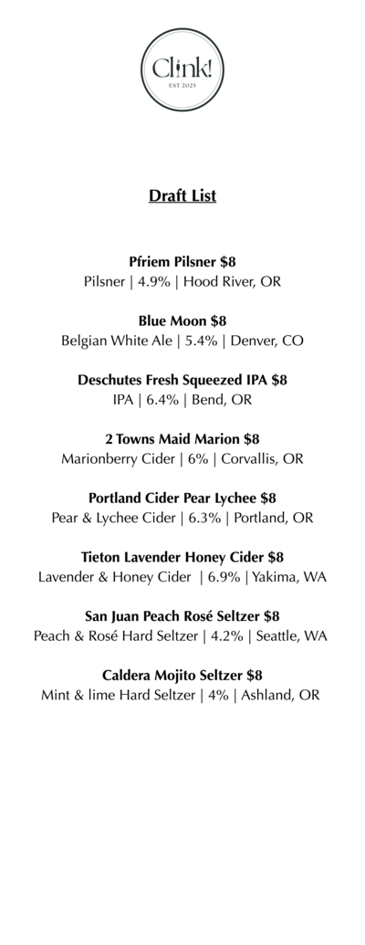 Seasonal Menu