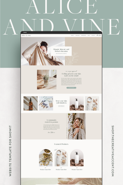 Alice and Vine Showit Template by The Creative Accent