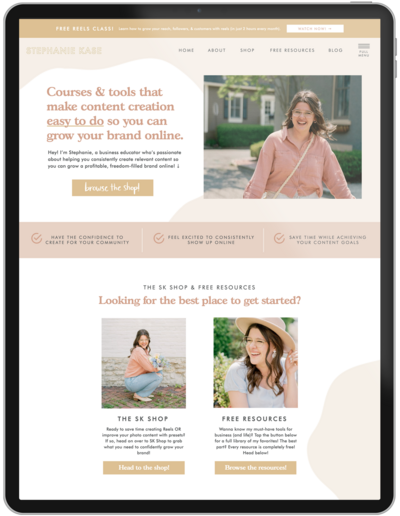 Showit Website Example Showcase | Elizabeth McCravy