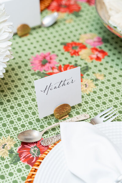 Connecticut Wedding Place Card Calligraphy