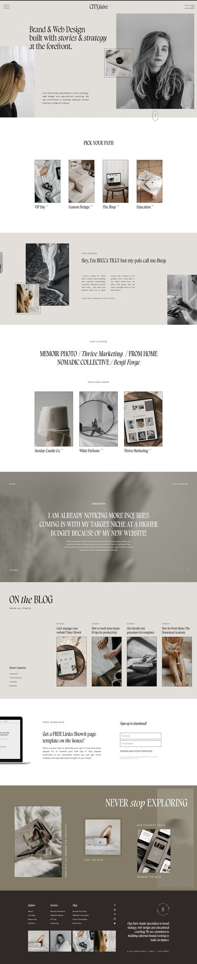 You're a CREATIVE MODERNISTA! | Saffron Avenue | Showit Template Designer