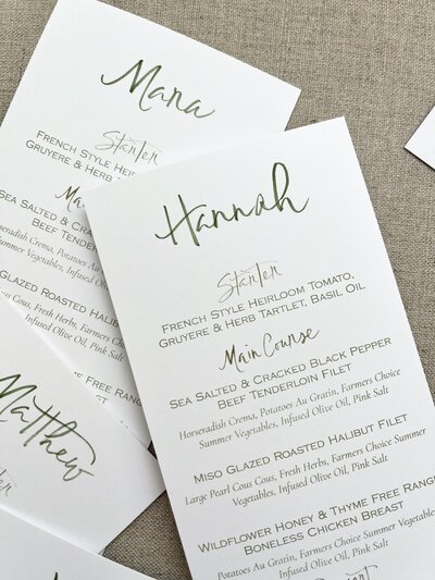 Connecticut Wedding Place Card Calligraphy