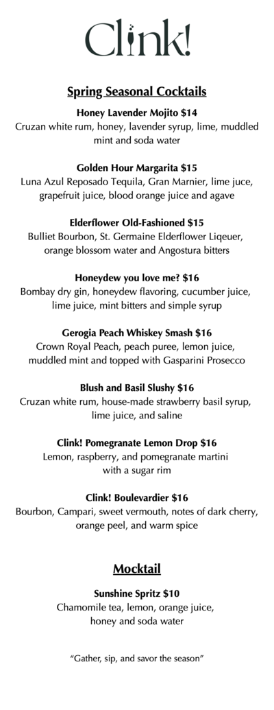 Seasonal Menu