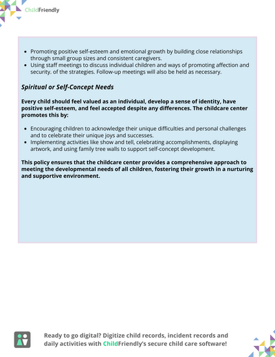 Meet the Developmental Needs of the Children | ChildFriendly