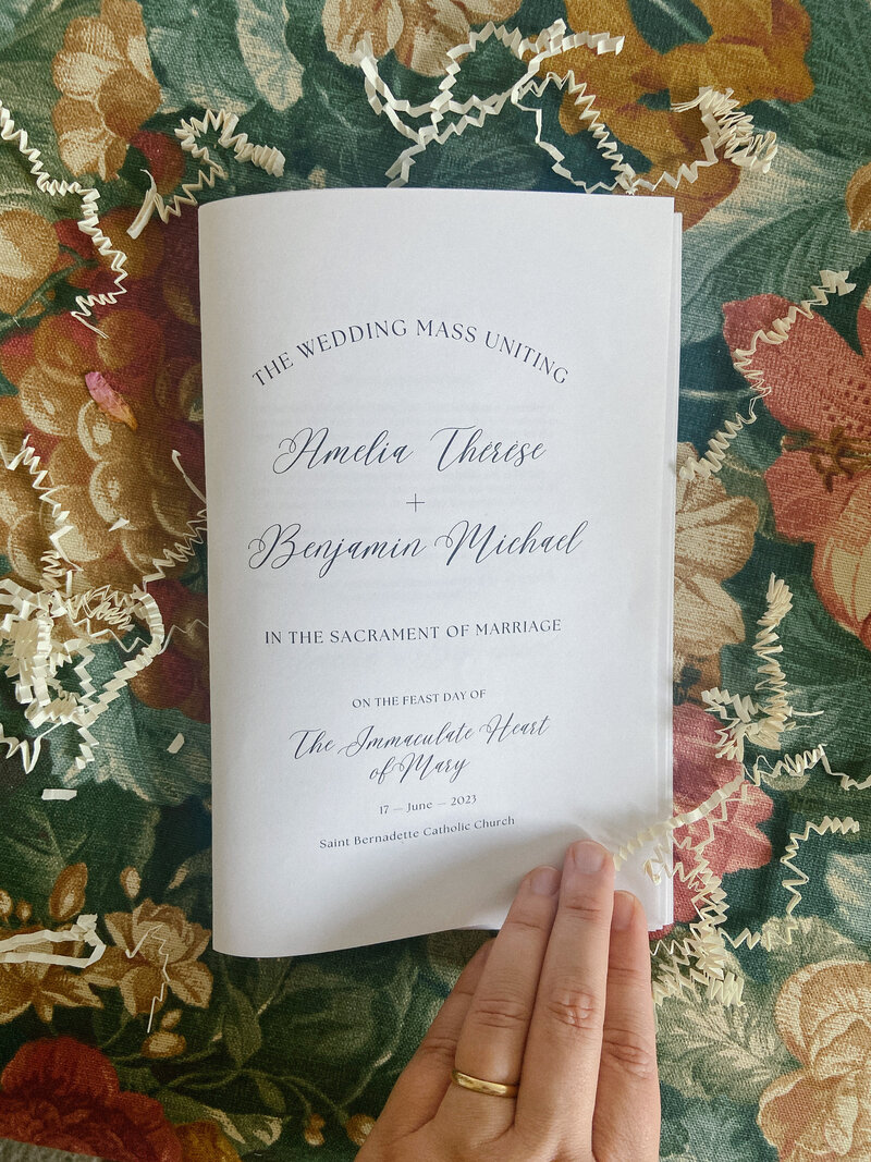 Customizable Catholic Wedding Program Template