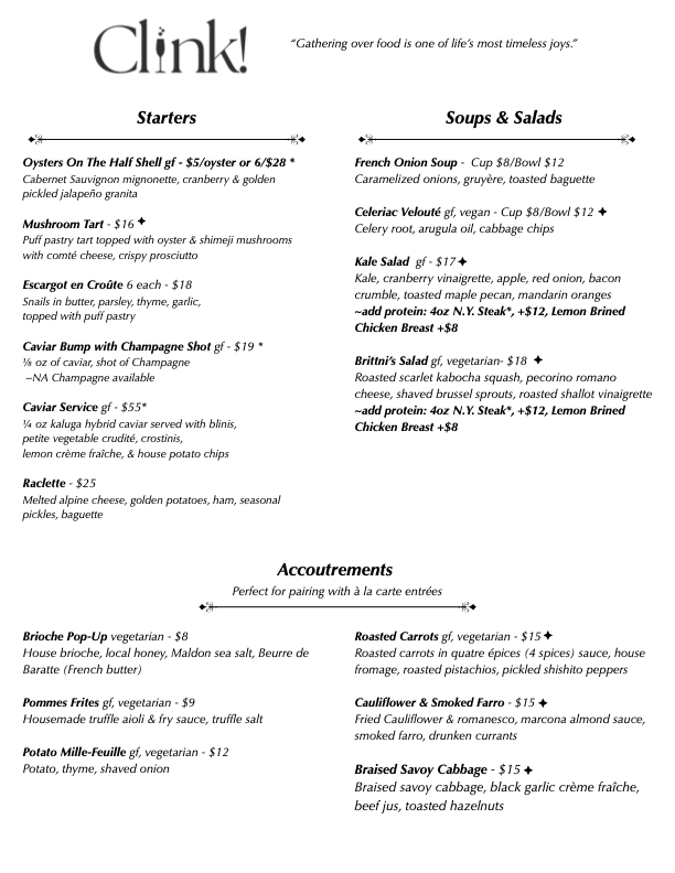 Seasonal Menu