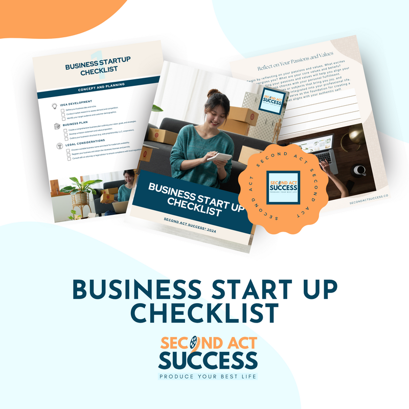 Business Start up Checklist | Second Act Success® Career