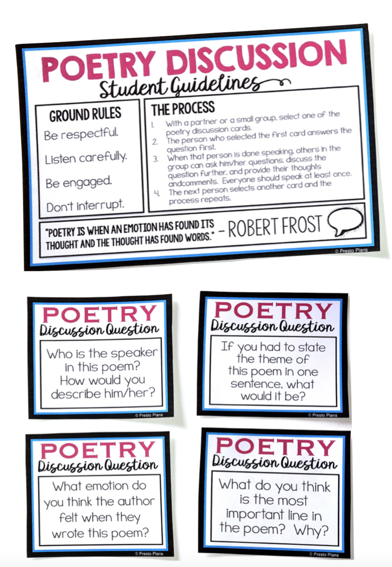 Free Poetry Discussion Cards
