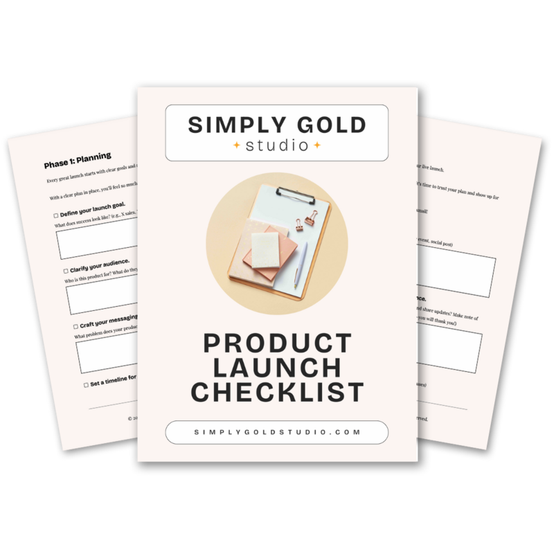 Product Launch Checklist | Simply Gold Studio