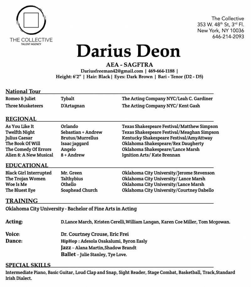 Headshots Resume Darius Deon Official Site