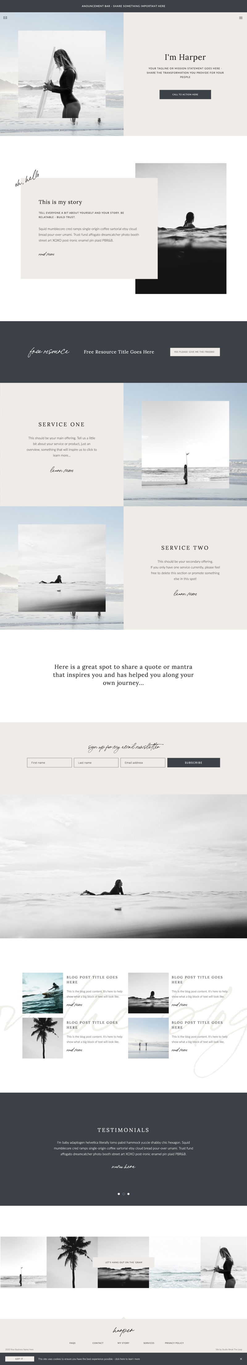 Harper Showit Website Template for Creative Entrepreneurs Harper Showit Website Template for Creative Entrepreneurs