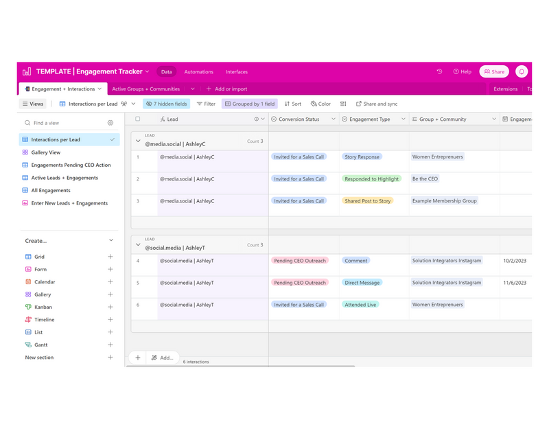 Social Media Engagement Tracker