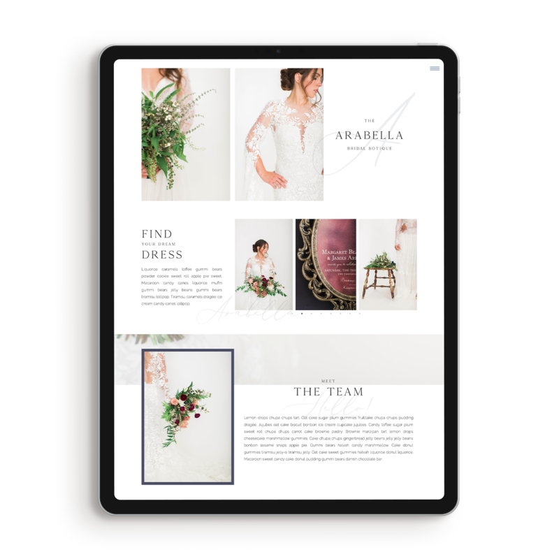 The Arabella Showit Wedding Vendor Website Template