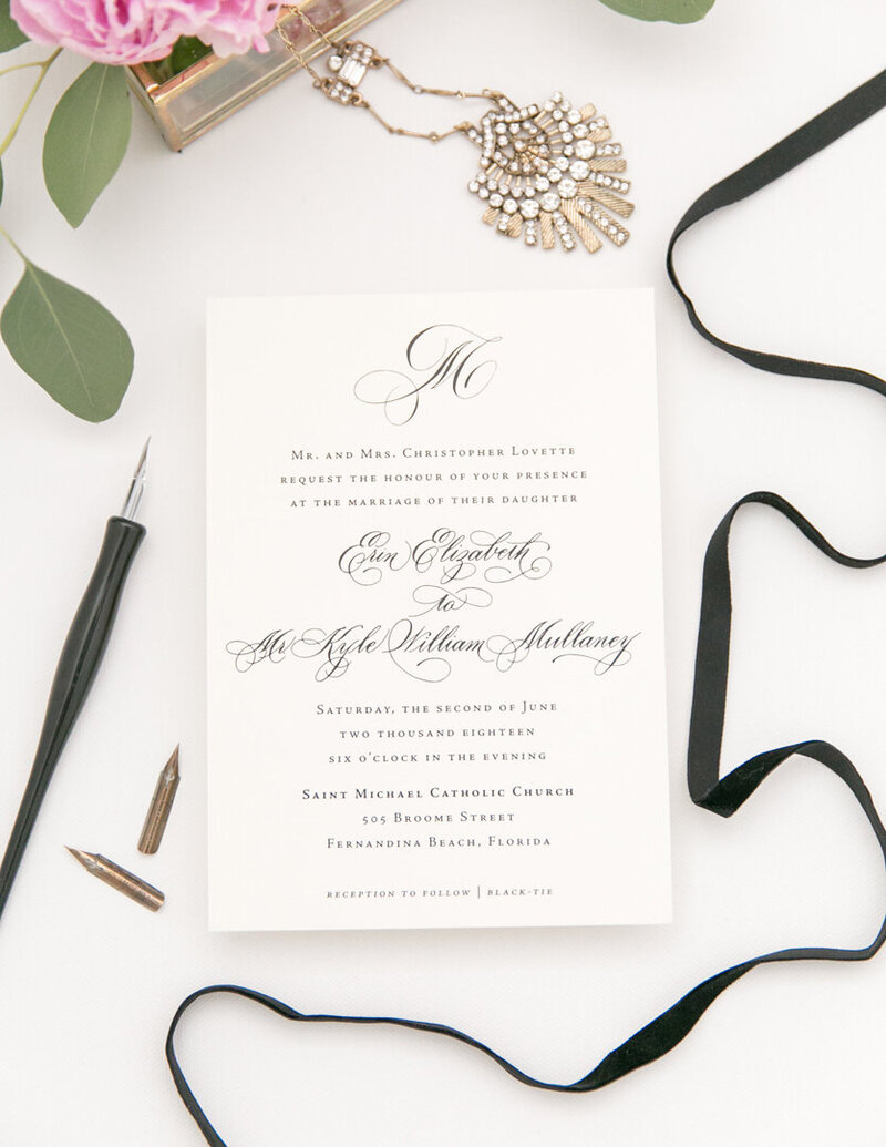 Modern Calligraphy Wedding Invitations