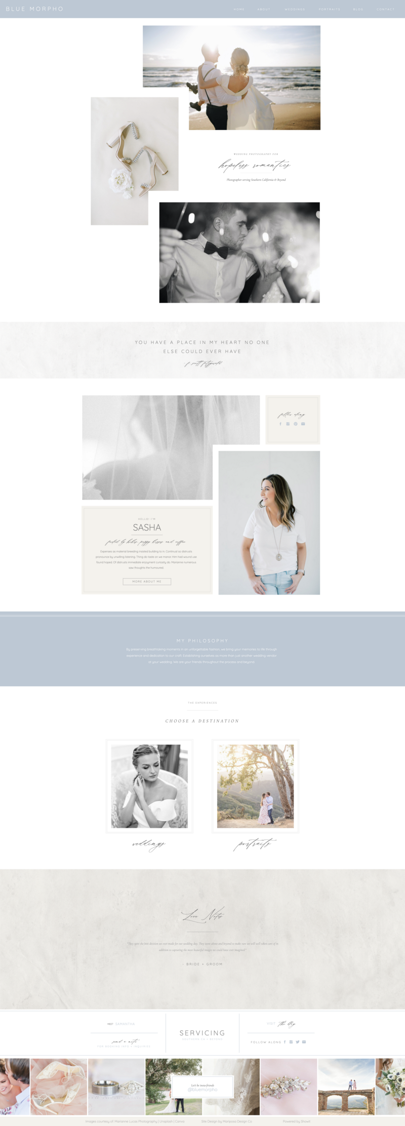 Blue Morpho Showit Template