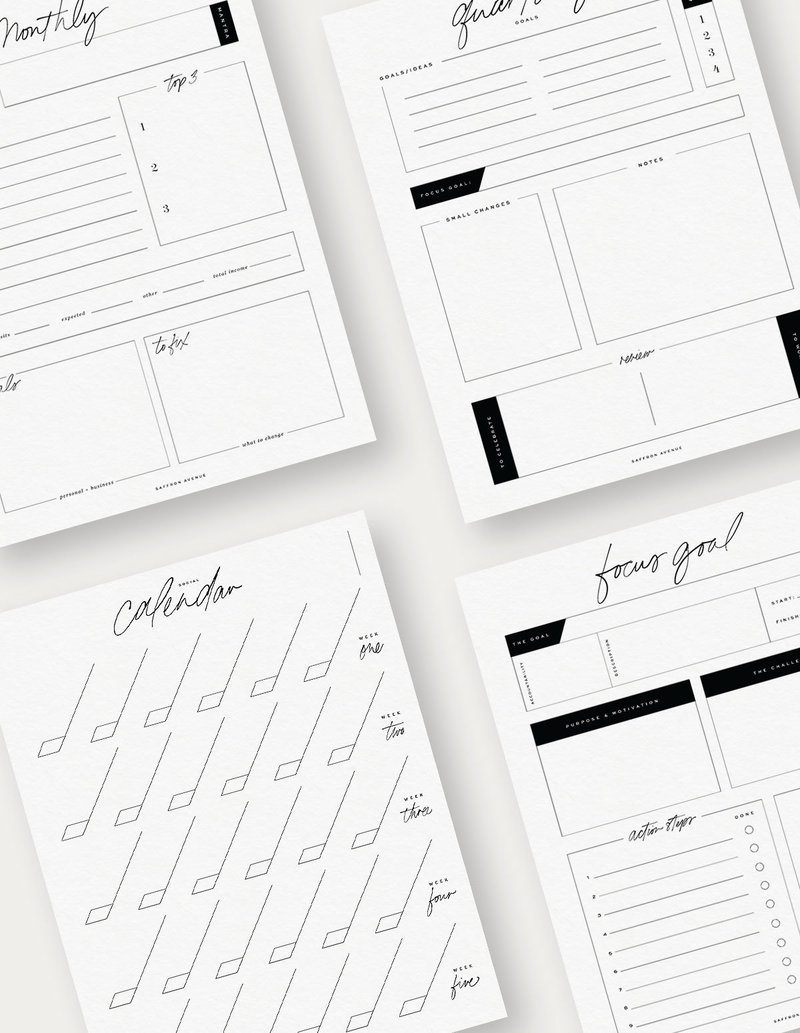 Digital + Printable Planner | Shop Saffron Avenue, Brand Styling ...
